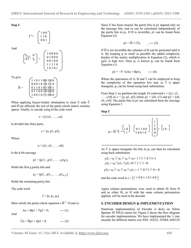 Fpga Implementation Of Linear Ldpc Encoder Pdf Programming