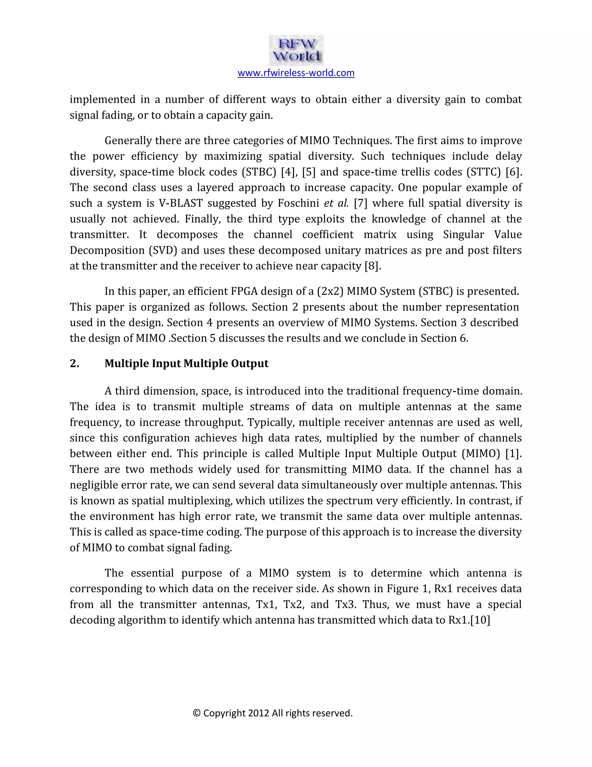 Fpga Implementation Of Mimo Pdf Computing Technology And Computing