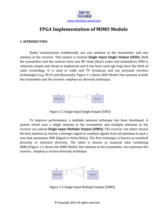 Fpga Implementation Of Mimo Pdf Computing Technology And Computing