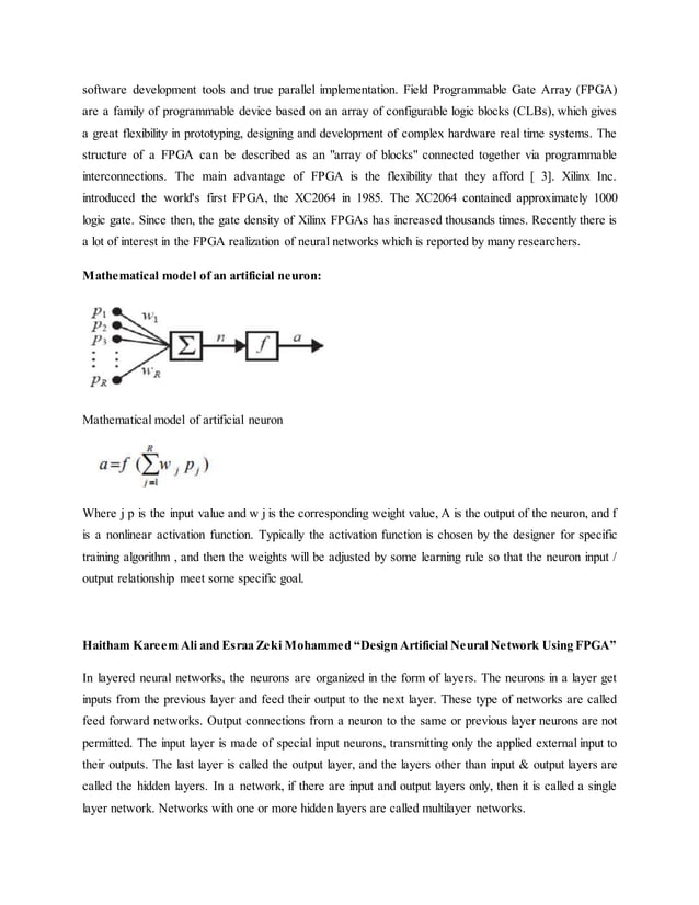 Fpga Implementation Of Multilayer Feed Forward Neural Network