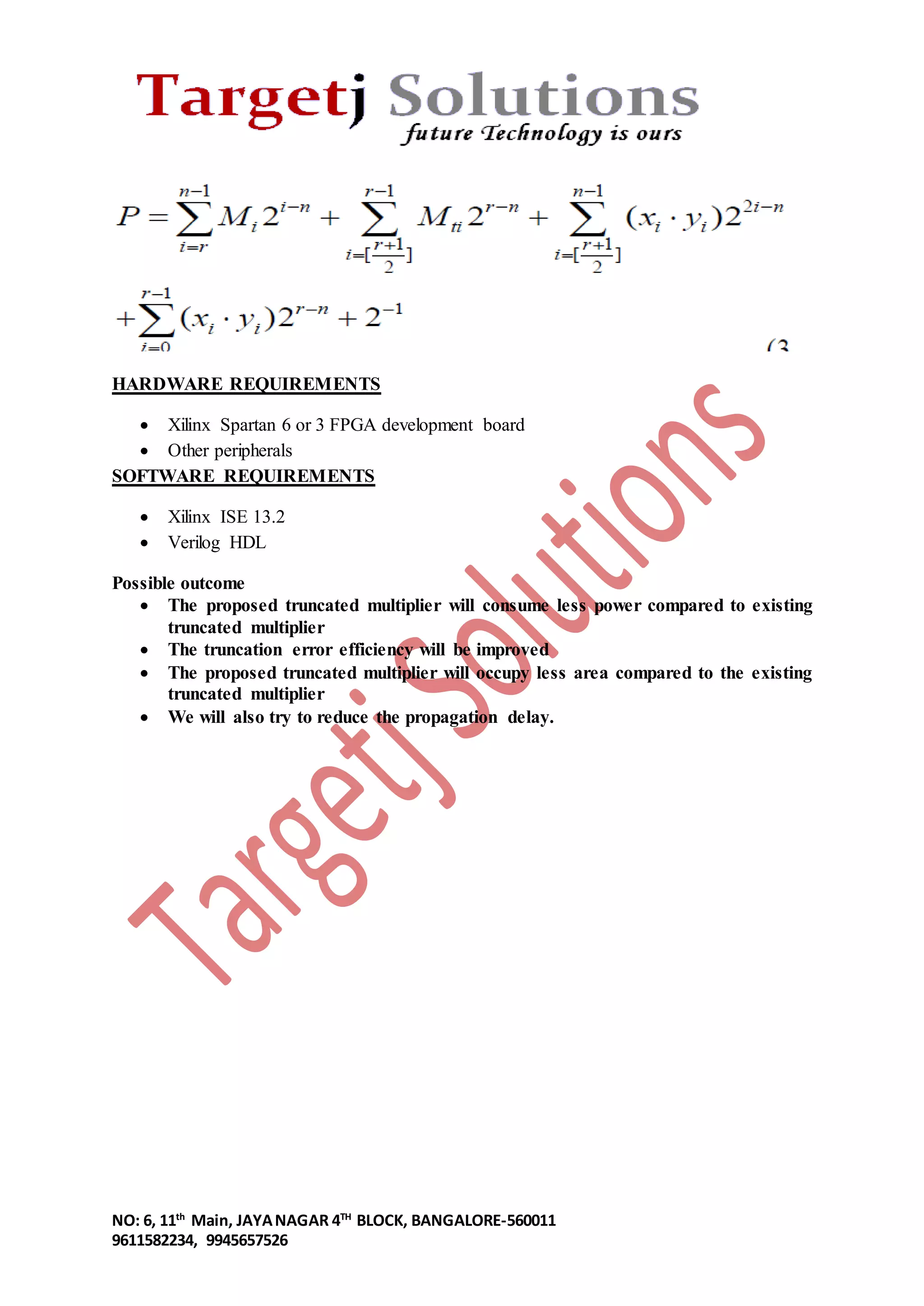 Fpga Implementation Of Truncated Multiplier For Array Multiplication Pdf
