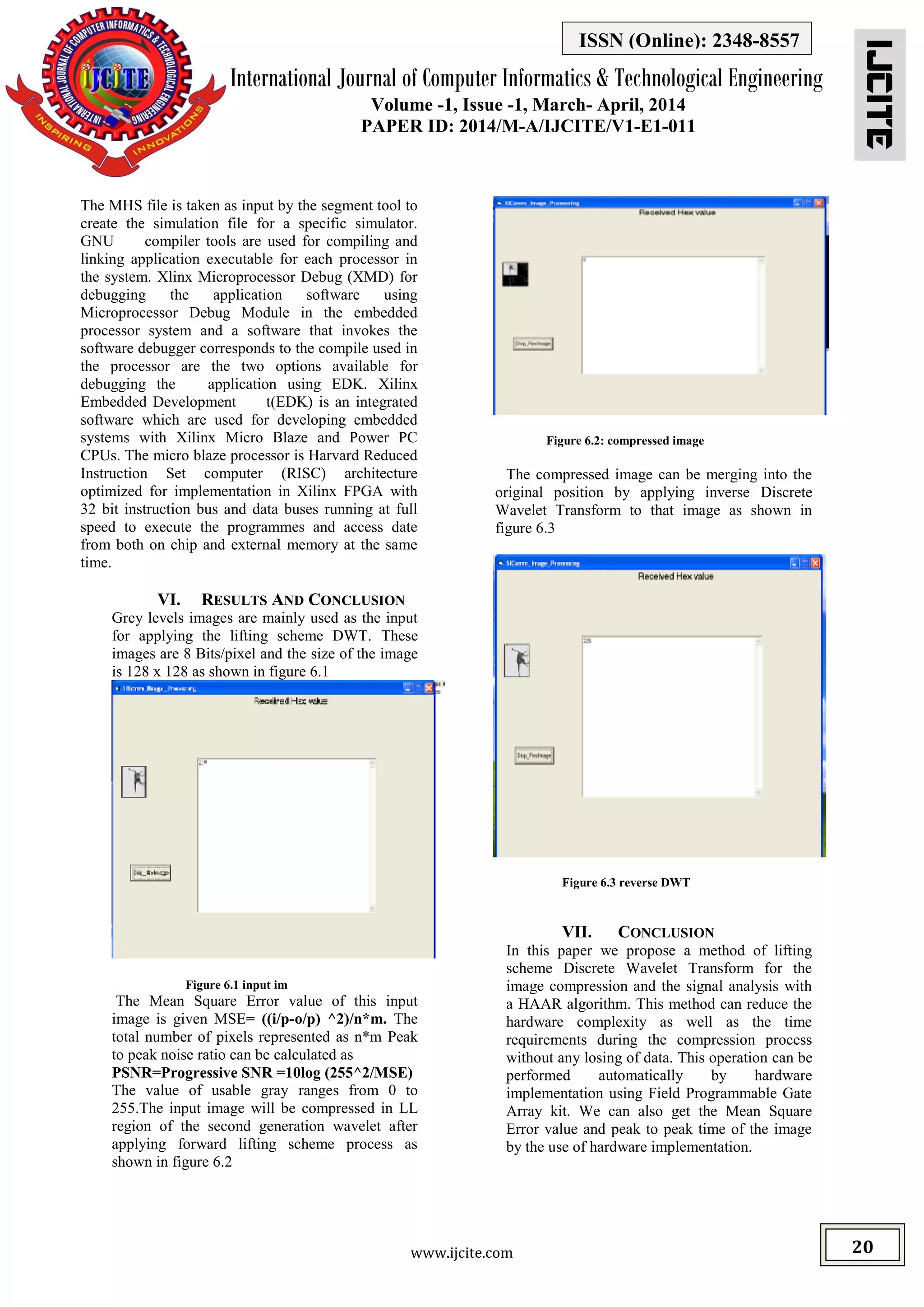 Fpga sotcore architecture for lifting scheme revised | PDF