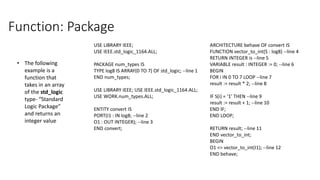 FPGA training session generic package and funtions of VHDL by ...