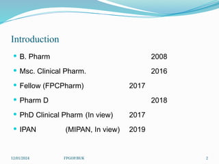 CLINICAL PHARMACY NOTES FOR FINAL EXAMINATIONS IN PHARMACY | PPTX