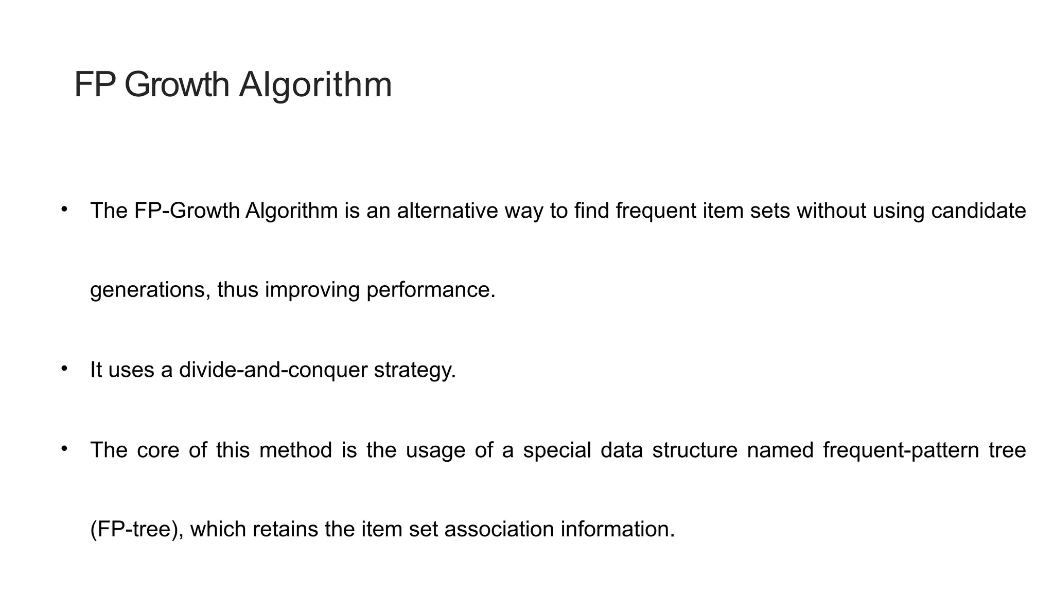 Data Warehosuing & Data Mining: FP Growth | PPTX