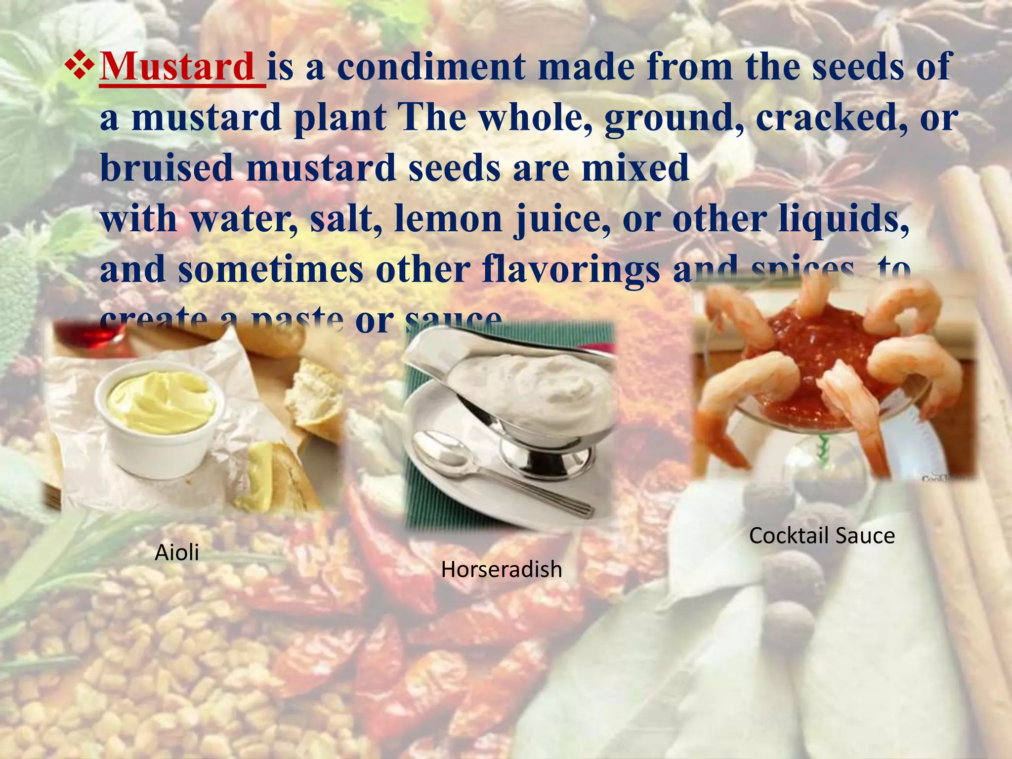 condiments, herbs and spices | PPTX