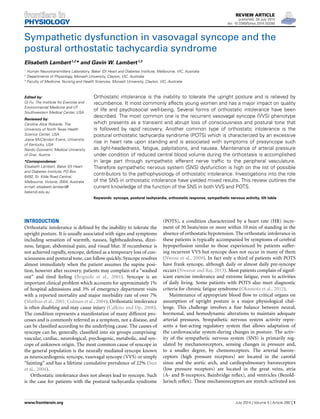 Sympathetic dysfunction in vasvogal syncope and the postural ...
