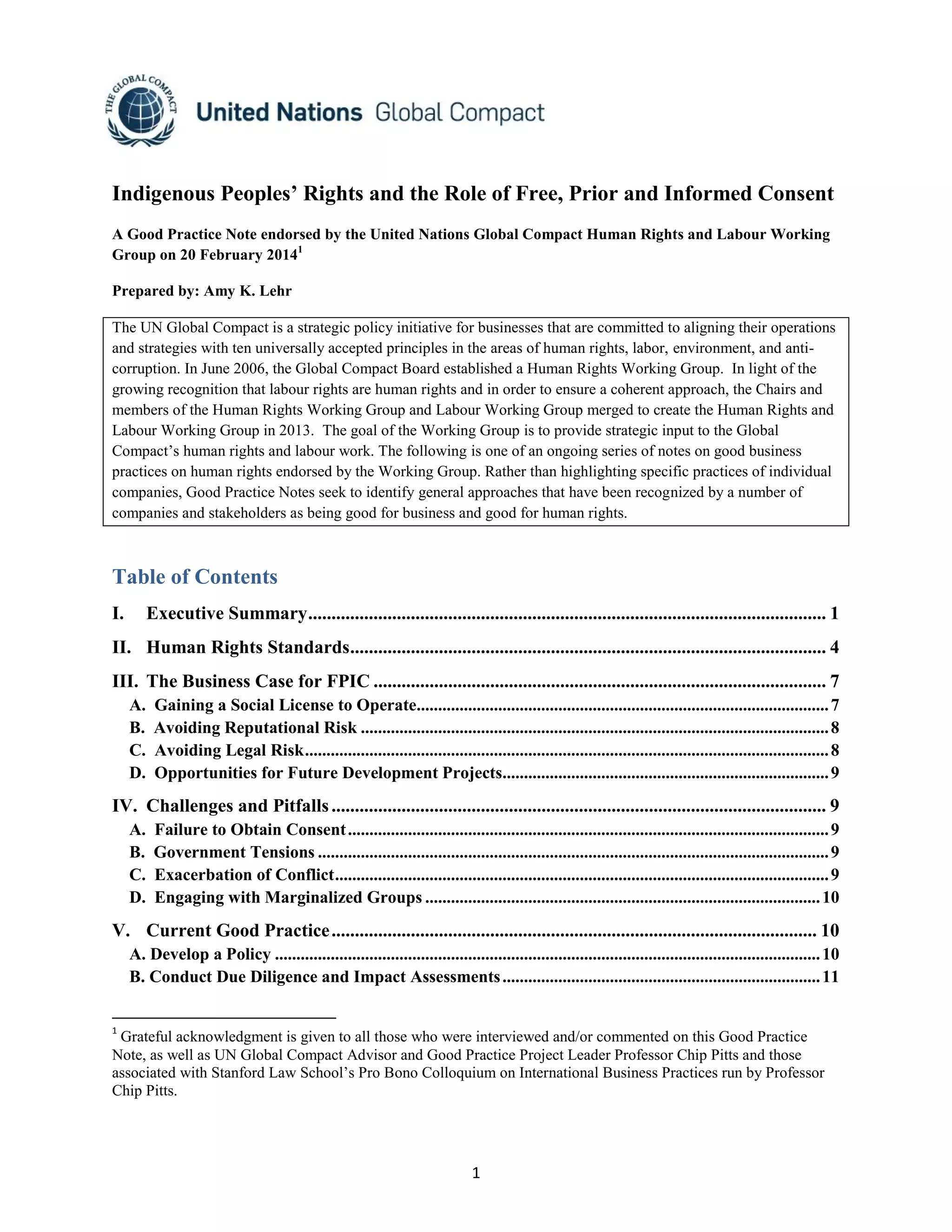 Indigenous Peoples’ Rights and the Role of Free, Prior and Informed ...