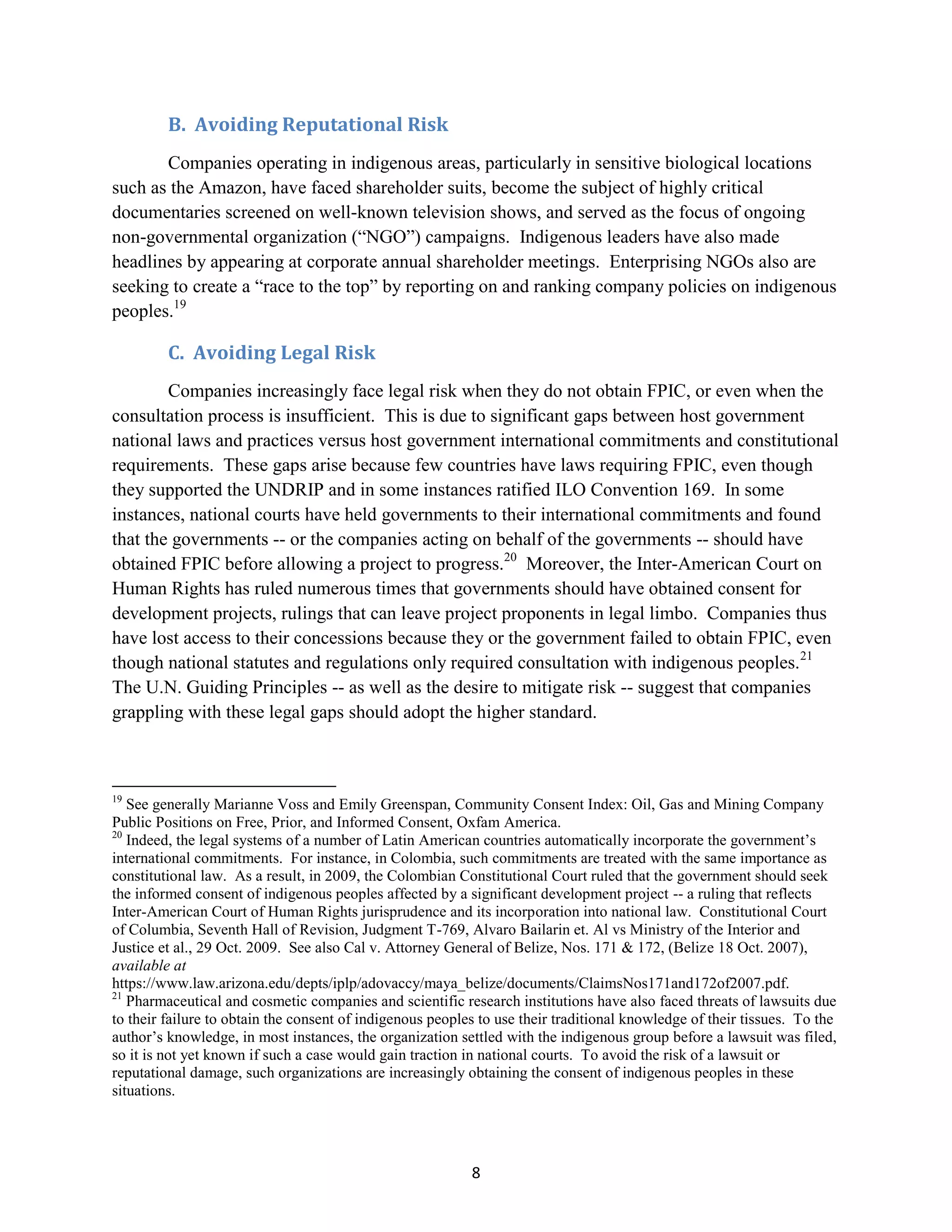 Indigenous Peoples’ Rights and the Role of Free, Prior and Informed ...