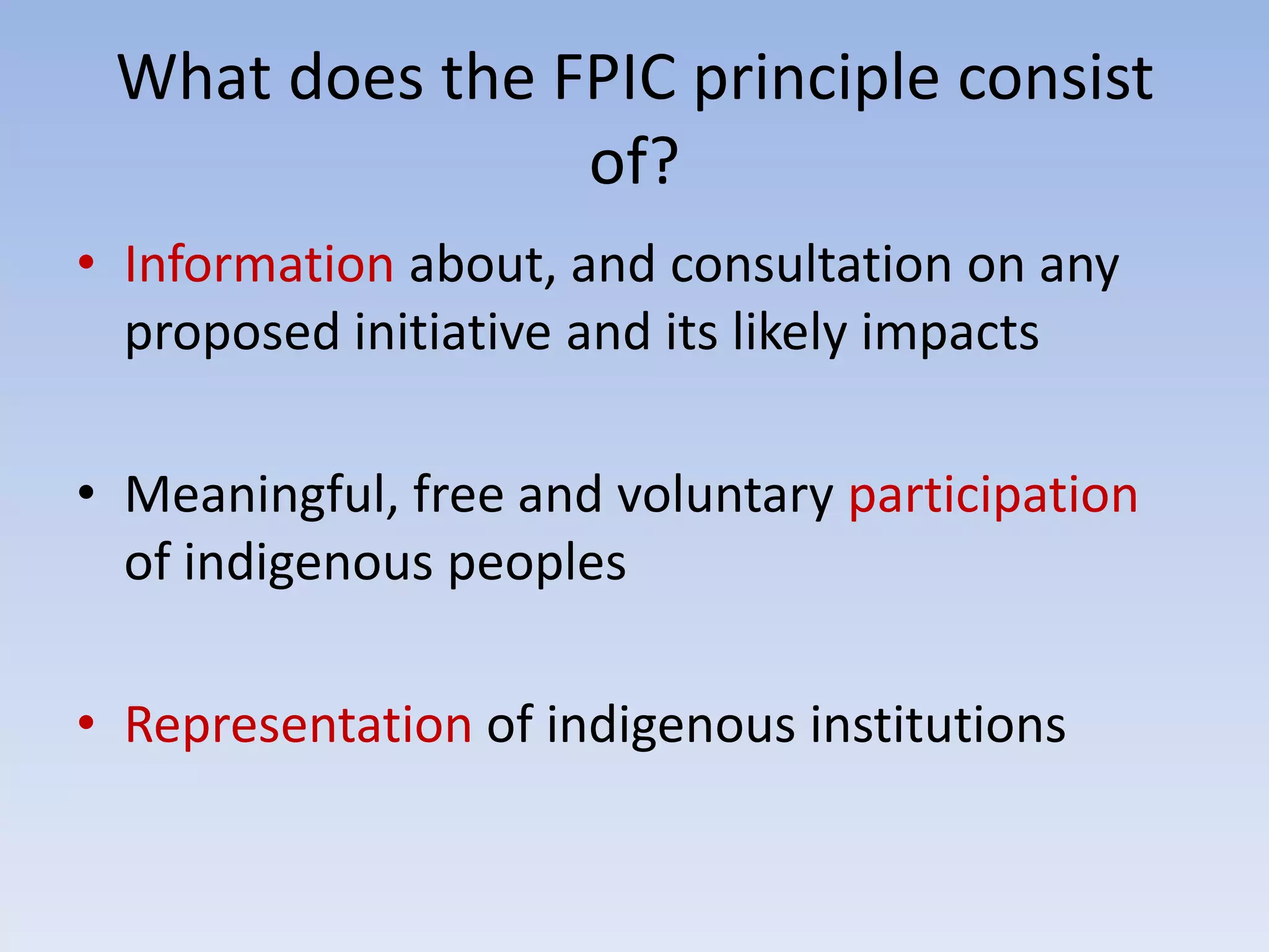 Free and Prior Informed Consent (FPIC) in Carbon Projects | PPTX