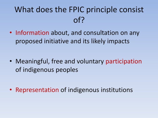 Free and Prior Informed Consent (FPIC) in Carbon Projects | PPTX