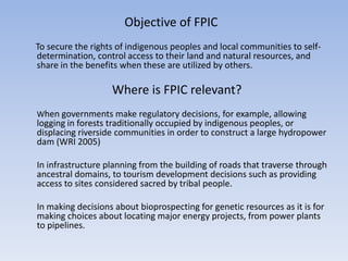 Free and Prior Informed Consent (FPIC) in Carbon Projects | PPTX