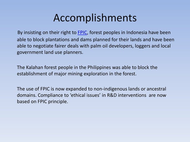 Free and Prior Informed Consent (FPIC) in Carbon Projects | PPTX