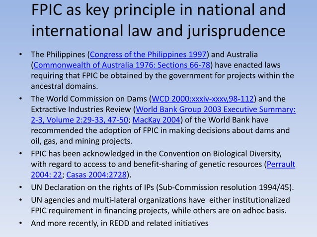 Free and Prior Informed Consent (FPIC) in Carbon Projects | PPTX