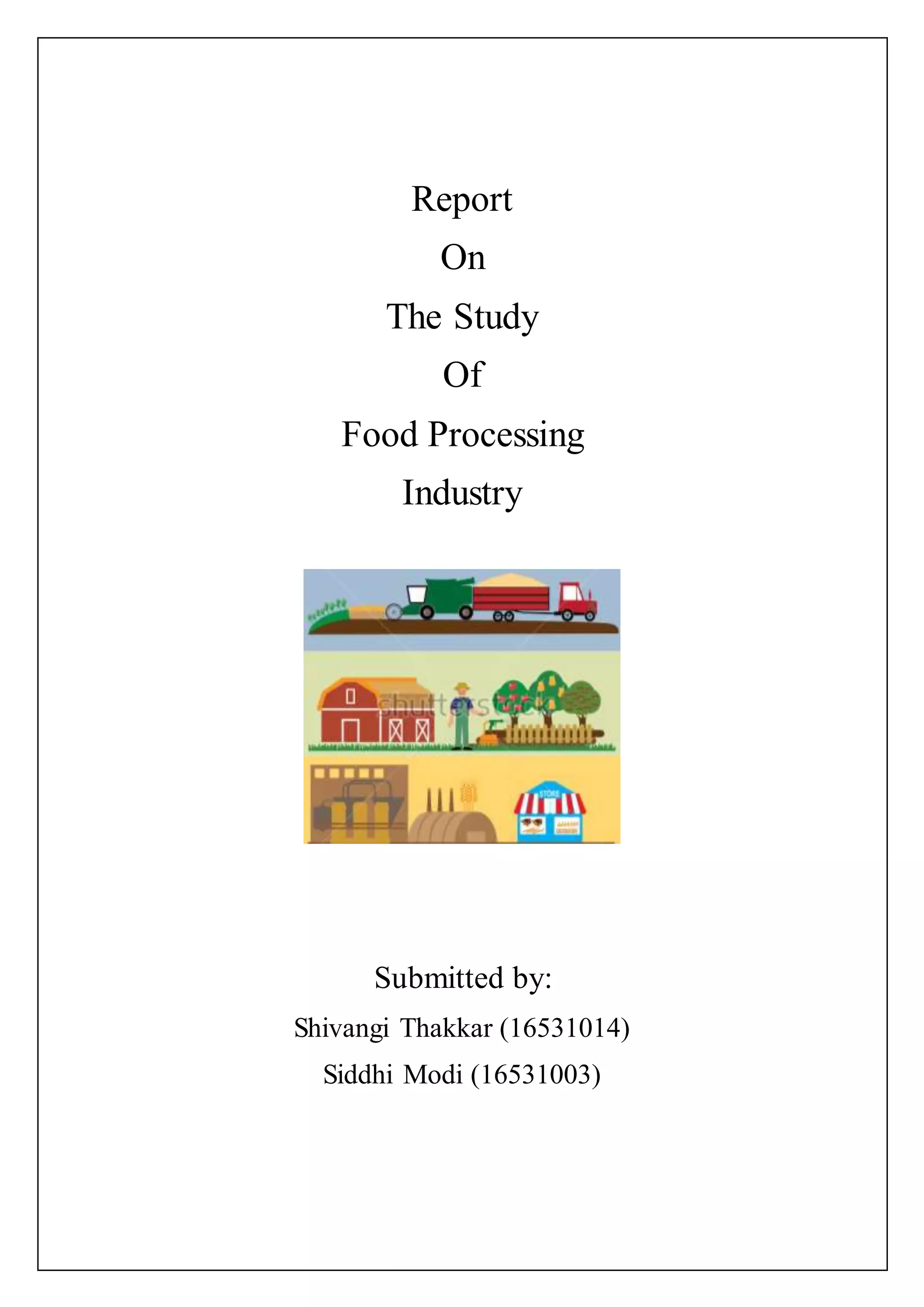 Food processing industry | DOCX