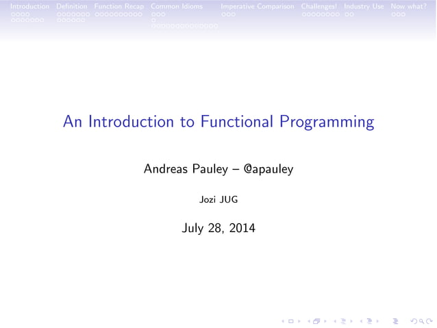 An Introduction to Functional Programming at the Jozi Java User Group | PPT