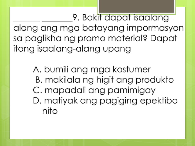 Ano ang Promo Material, mga Gamit at kahalagahan nito.pptx