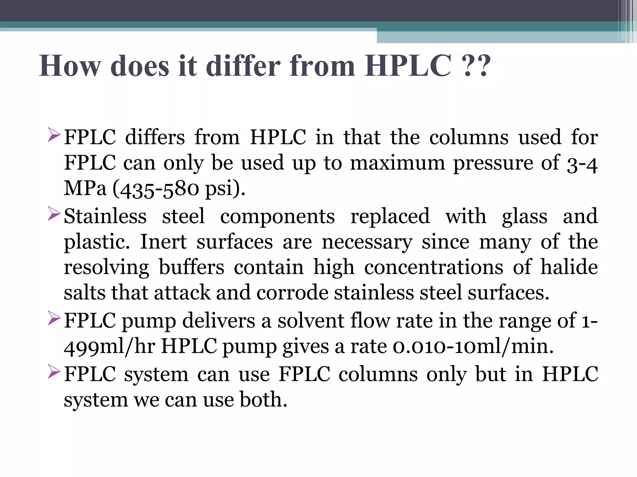 Fplc(fast protein liquid chromatography ) | PPT