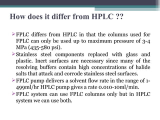 Fplc(fast protein liquid chromatography ) | PPT