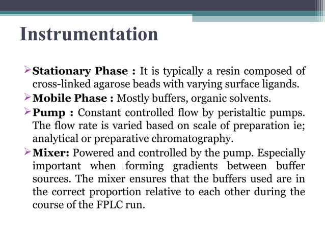 Fplc(fast protein liquid chromatography ) | PPT