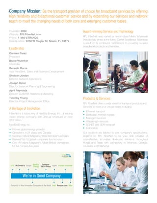 FPL FiberNet Fact Sheet | PDF | Computer Networking | Computing