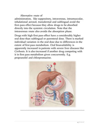 Absorption of Drug and First Pass Mechanism | DOCX