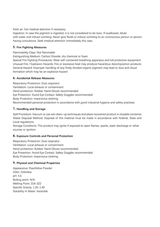 Pigment red 146 red fbb 5280-68-2 material safety data sheet msds sds ...