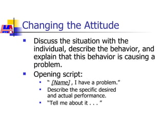 Addressing Attitude & Attendance Issues | PPT