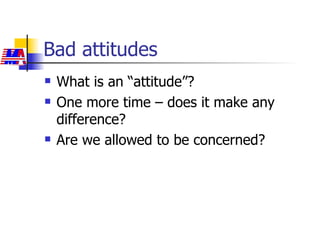 Addressing Attitude & Attendance Issues | PPT