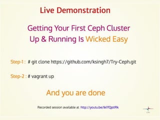 CEPH introduction , Bootstrapping your first Ceph cluster in just 10 ...