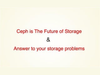 CEPH introduction , Bootstrapping your first Ceph cluster in just 10 ...