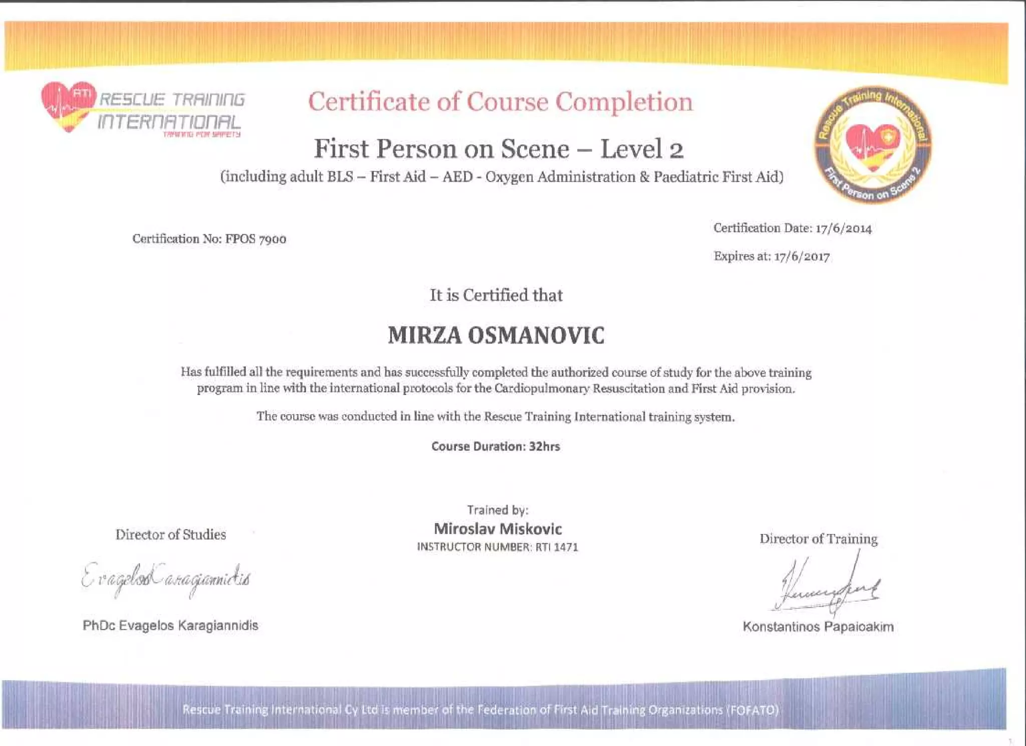 FPOS First Person On Scene First Aid Level 2 | PPT