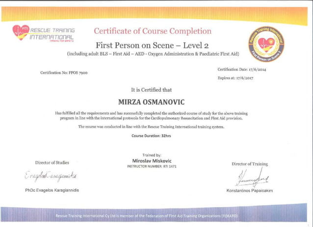 FPOS First Person On Scene First Aid Level 2 | PPT