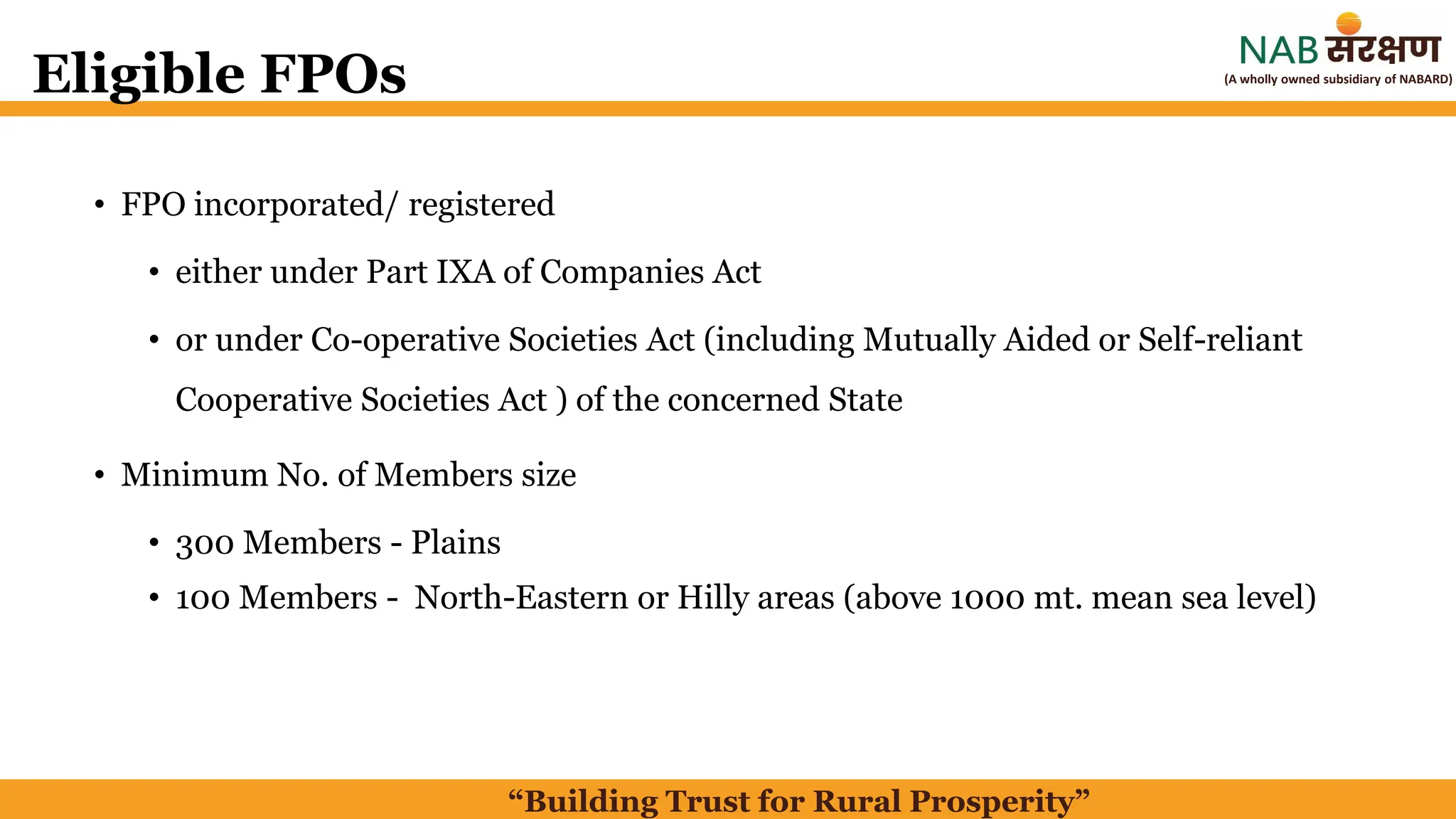 FPO SCHEME OVER VIEW AND STEPS FOR CREDIT GUARANTEE | PPT