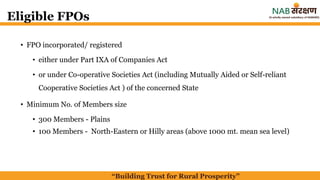 FPO SCHEME OVER VIEW AND STEPS FOR CREDIT GUARANTEE | PPT