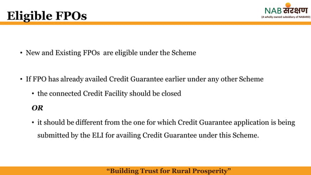 FPO SCHEME OVER VIEW AND STEPS FOR CREDIT GUARANTEE | PPT