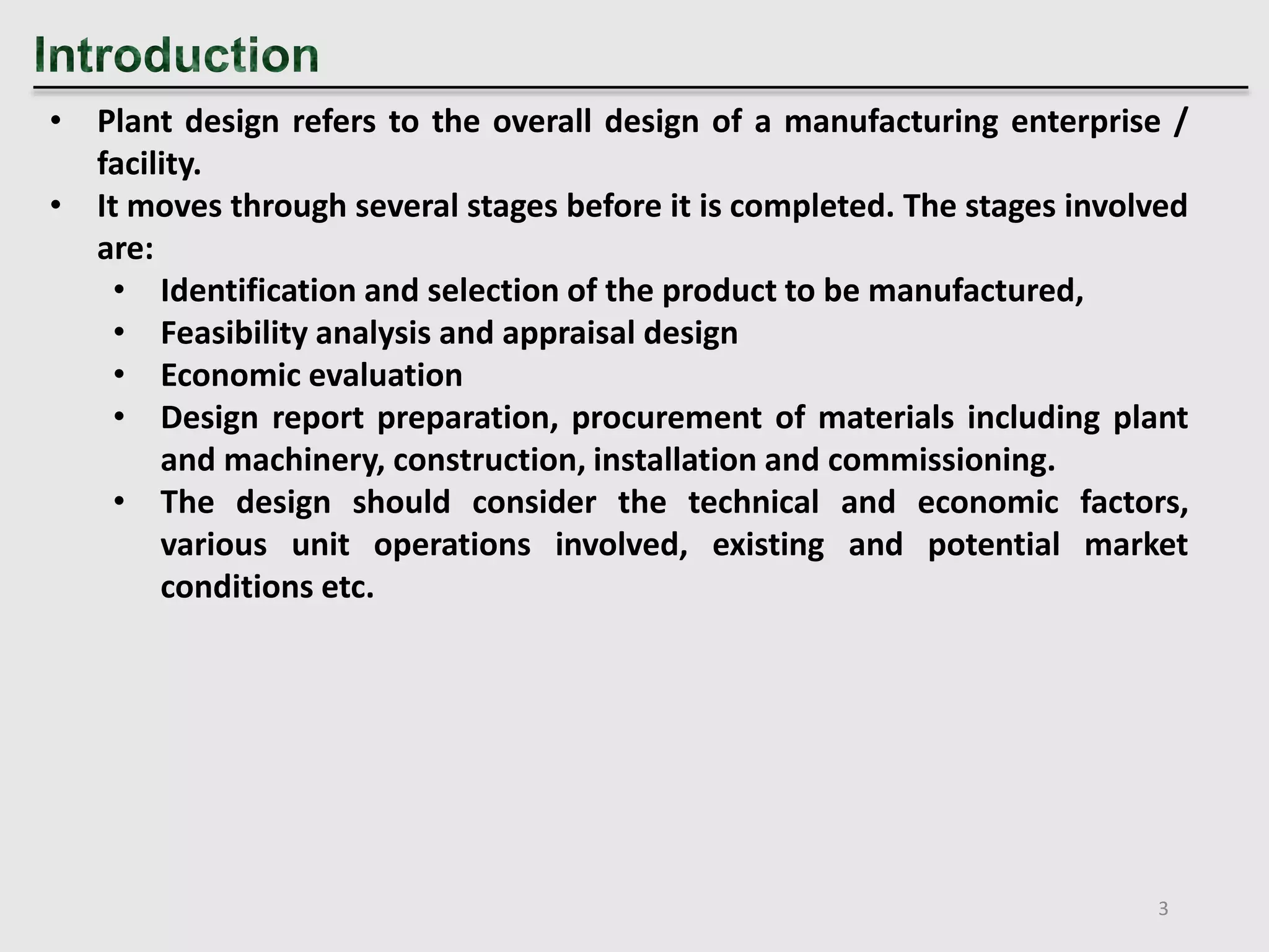 Design of Food Processing Plants | PPTX