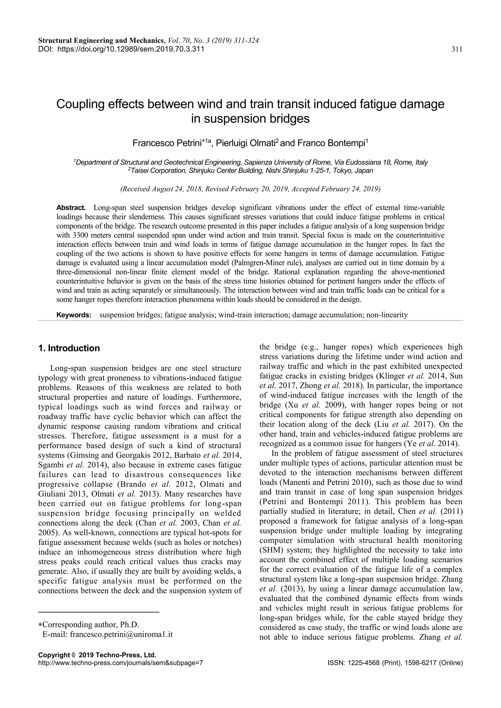 Coupling effects between wind and train transit induced fatigue damage ...