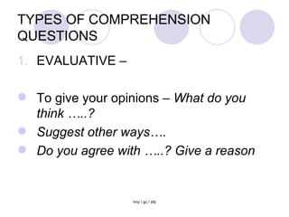 READING COMPREHENSION | PPT