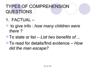READING COMPREHENSION | PPT