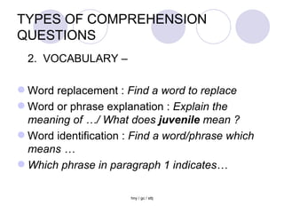READING COMPREHENSION | PPT