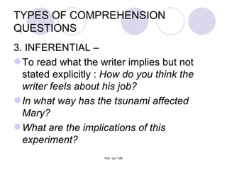 READING COMPREHENSION | PPT