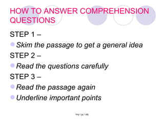 READING COMPREHENSION | PPT