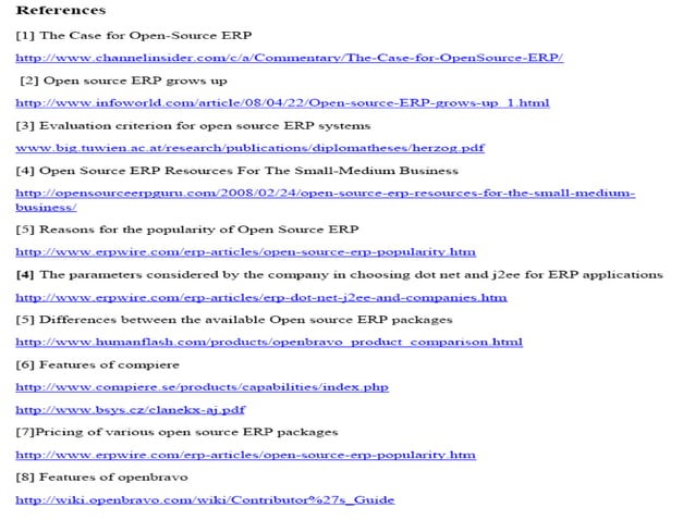 comparision between open source ERP systems | PPT