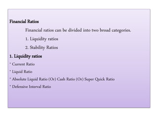 Ratio Analysis | PPTX | Stocks and Bonds | Personal Investing