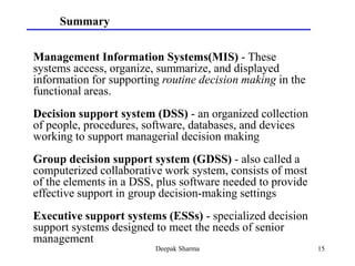 Difference between DSS & ESS | PPTX