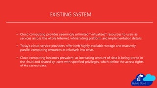 A hybrid cloud approach for secure authorized deduplication. | PPTX