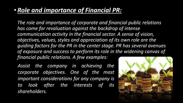 Financial Public Relations,introduction,publics,role of financial PR | PPTX
