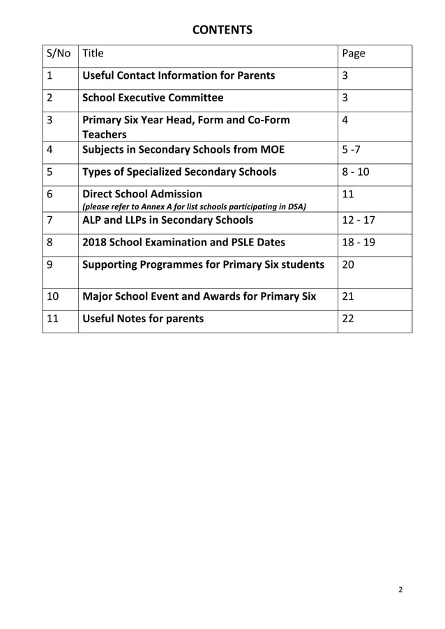FPS 2018 Information Booklet for Parents of P6 pupils | PDF