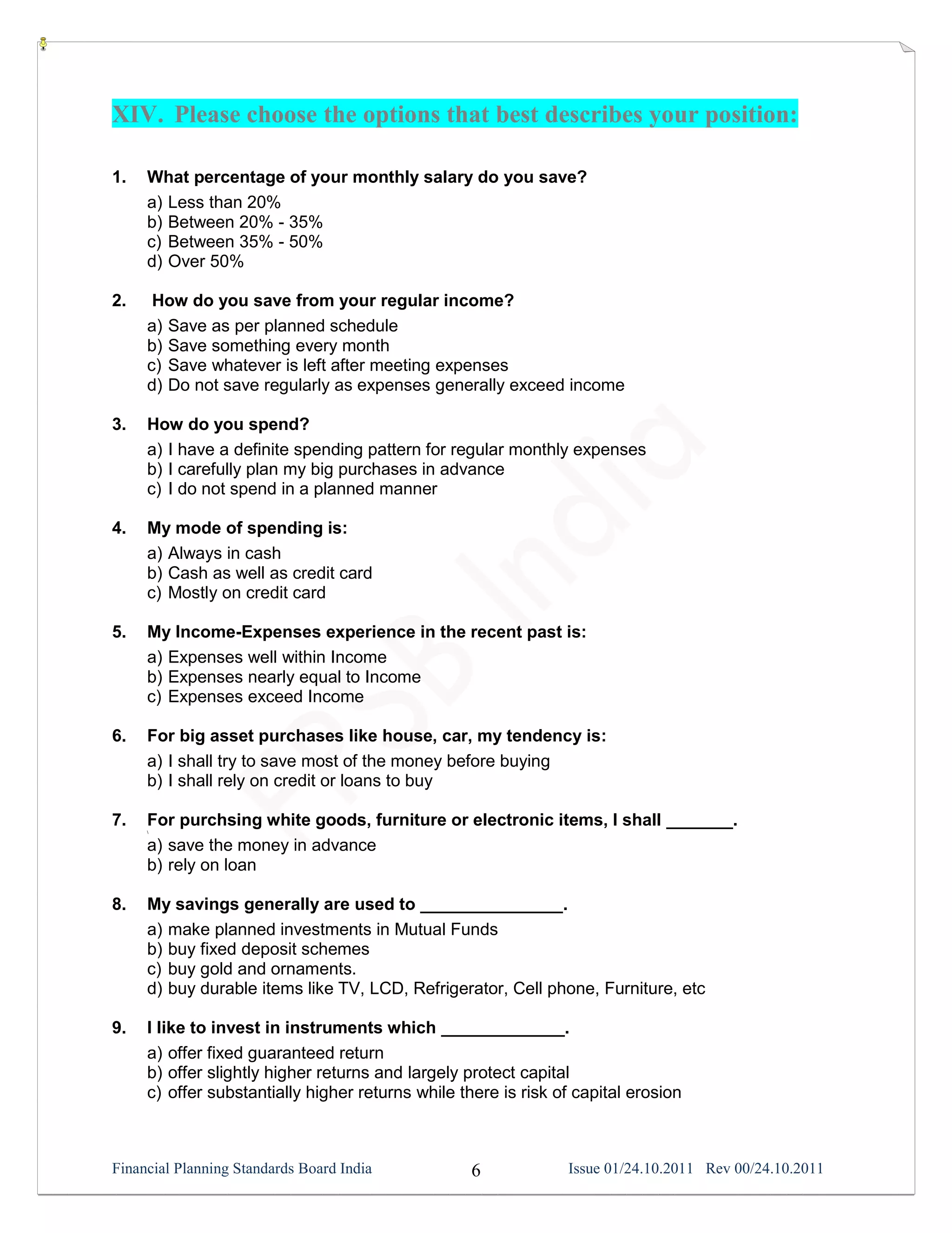 Fpsbi questinnaire (3) | PDF